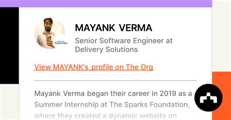 Mayank Verma Senior Software Engineer At Delivery Solutions The Org