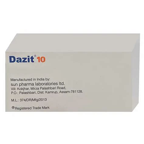 Dazit 10 Tablet View Usage Side Effects Price And Subtitute Egmedi