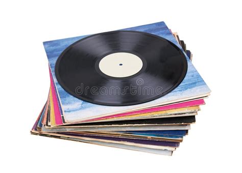 Vinyl Record On A Stack Paper Envelopes Analog Sound Classic Audio Stock Image Image Of