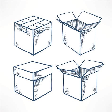 12 200 Emballage Carton Fond Blanc Stock Illustrations Graphiques
