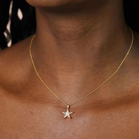 Lisa Angel Crystal Star Pendant Necklace In Gold Lark London