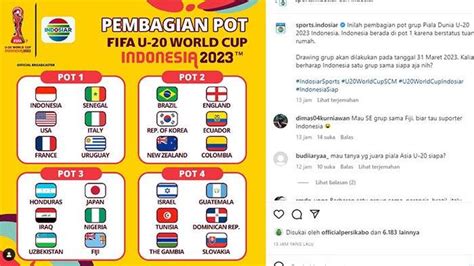 Pembagian Pot Undian Piala Dunia U20 2023 Timnas Indonesia Potensi
