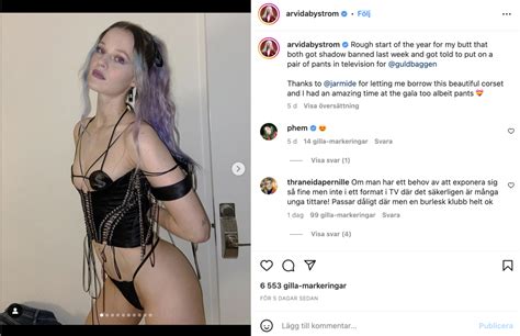 Arvida Byströms Avslöjande Outfit Inte Välkommen På Guldbaggegalans