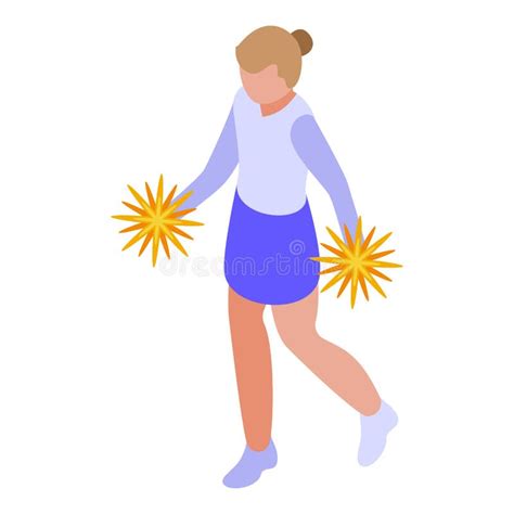 Cheer Girl Icon Isometric Vector School Cheerleader Stock Vector