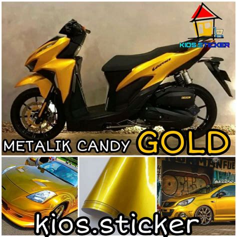 Jual Skotlet Stiker Motor Yellow Metalik Candy Skotlet Kuning Candy