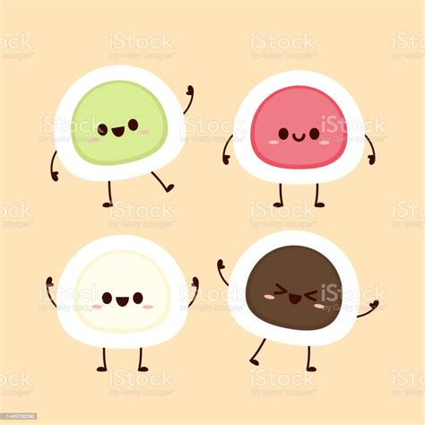 Mochi Character Design Wallpaper Free Space For Text Mochi Vector Stock