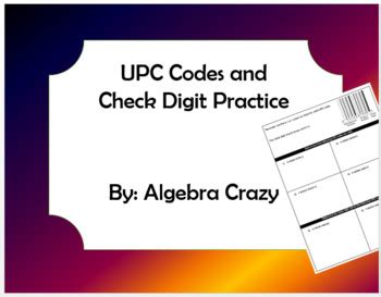 Upc Codes And Check Digit Practice By Algebra Crazy Tpt