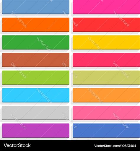 Flat Blank Web Button Rectangle Icon With Shadow Vector Image