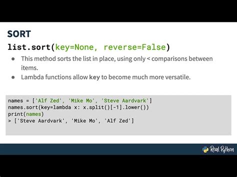 فیلم آموزشی نحوه استفاده از Python Lambda با روش مرتب سازی با زیرنویس