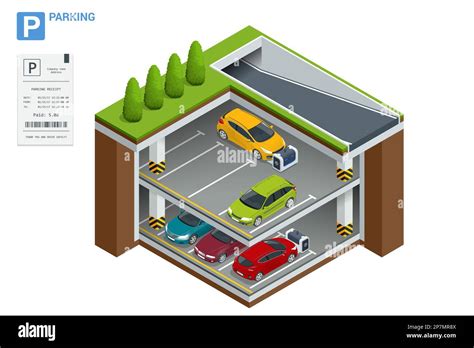 Isometric Robot Valet Parking Cars Outdoor Valet Parking Robot