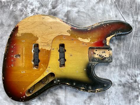 Fender Jazz Bass 1973 Vintage Body Relic Sunburst Reverb