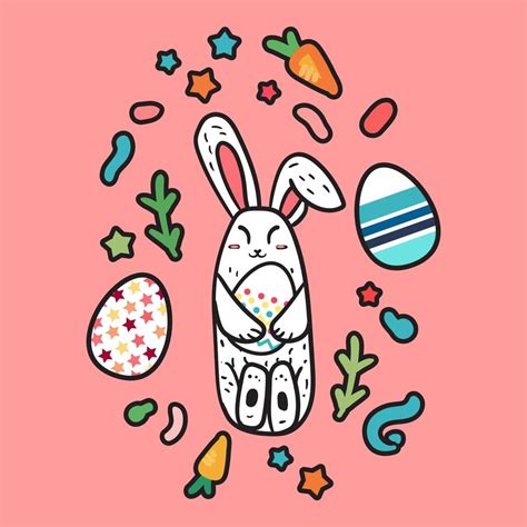 Happy Easter Rabbit 4743489 Vector Art At Vecteezy