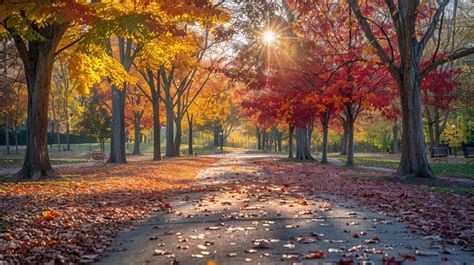 Free Autumnal Park Path Image Autumn Park Path Download At Stockcake