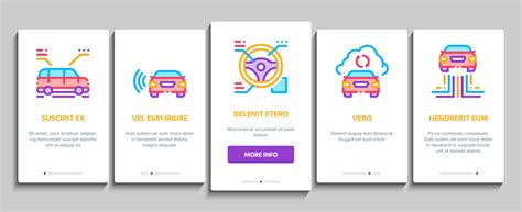 Smart Car Technology Onboarding Elements Icons Set Vector 17607491 Vector Art At Vecteezy