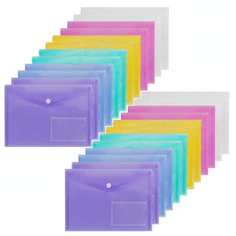 Colored Plastic Envelopes Pastel Plastic Envelopes For School 📁