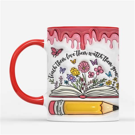[3d Printing Effect] Personalized Teacher Mugs Teach Them Love Them