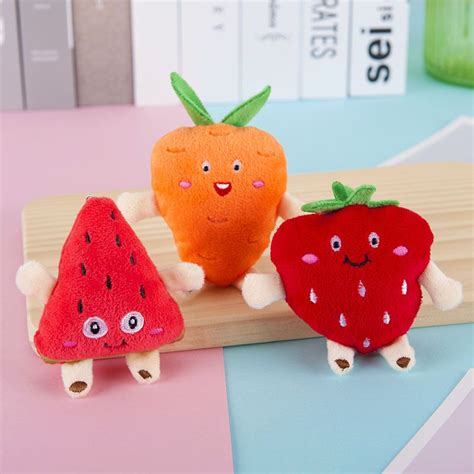 Stok Sedia Stok ~ Haiwan Boneka Rantai Kunci Beruang Arnab Haiwan Comel Buah Buahan Keychain