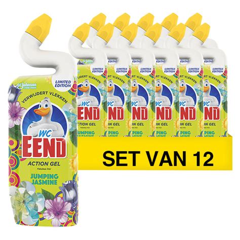 Aanbieding 12x WC Eend Toiletreiniger Action Gel Jasmine Jump 750 Ml