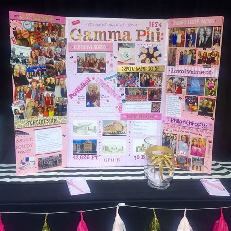 Gamma Phi Beta Sorority Tri Fold Board Tri Fold Poster Board Trifold