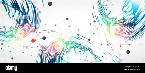 Abstract Particle Vortex With Plexus Effect Elements And Gradient
