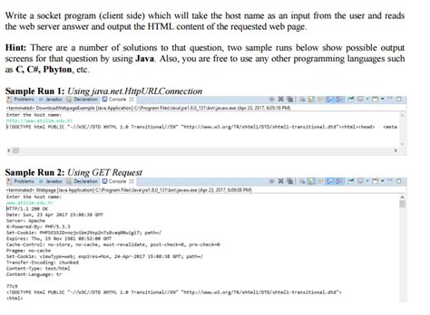 Solved Write A Socket Program Client Side Which Will Take