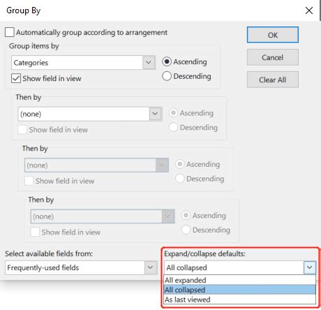 How To Collapse Or Expand All Color Categories By Default In Outlook
