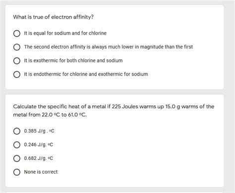 Solved What Is True Of Electron Affinity It Is Equal For Sodium And
