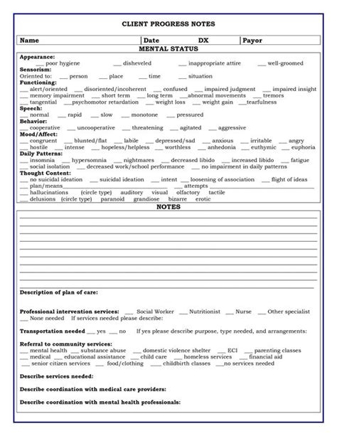 Counseling Progress Notes Template Parahyena