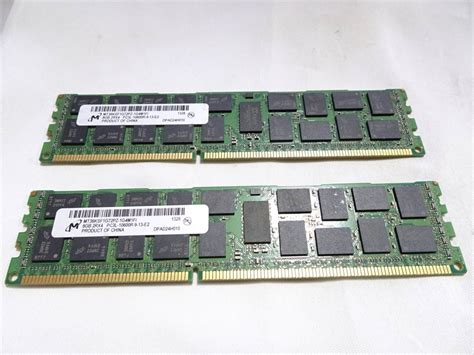 美品 Micron メモリー Ddr3l 1333 Pc3l 10600r 1枚8gb×2枚組 合計16gb 両面チップ Registered