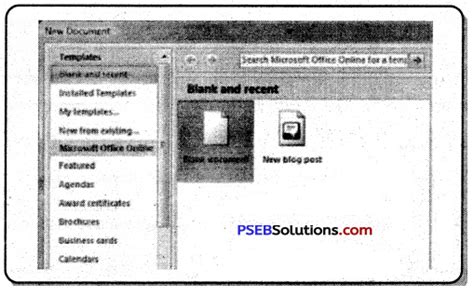 Pseb Th Class Computer Notes Chapter Microsoft Word Part I Pseb