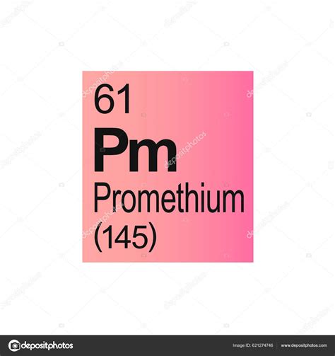 Promethium Chemical Element Mendeleev Periodic Table Pink Background