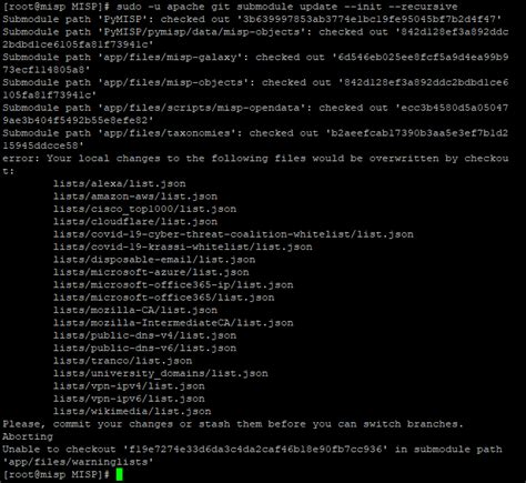 Problem With Misp Update · Issue 6215 · Mispmisp · Github