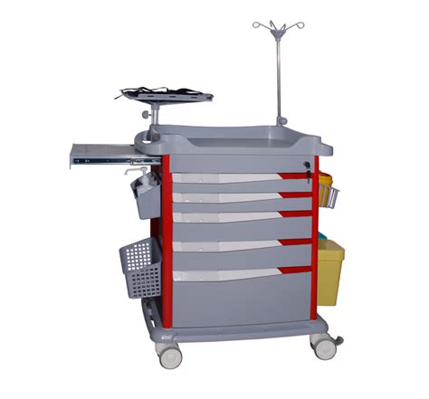 mk p17 emergency crash cart 5 drawers for hospital