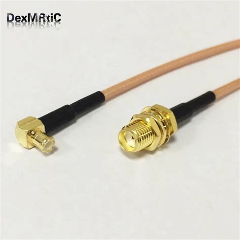 SMA Female Bulkhead To MCX Male Right Angle RF Cable Assembly RG316