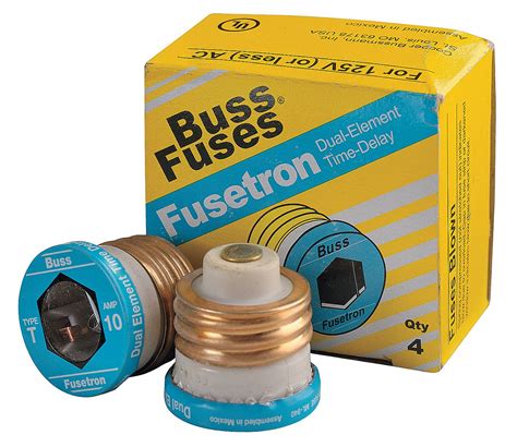 Bussmann Plug Fuse Indicating 10a T Series Time Delay Pk 4 1cz54