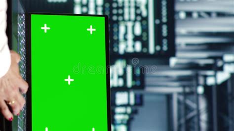 Vertical Mockup Laptop Server Racks Fixing Stock Video Video Of