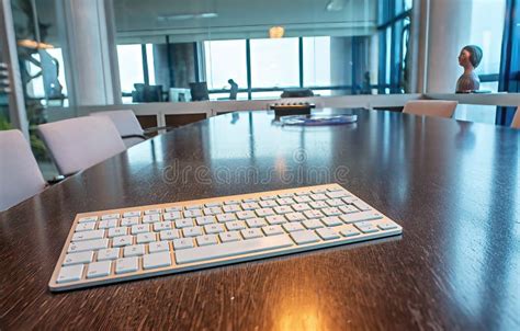 Modern Wireless Keyboard On A Modern Office Table Business Concept