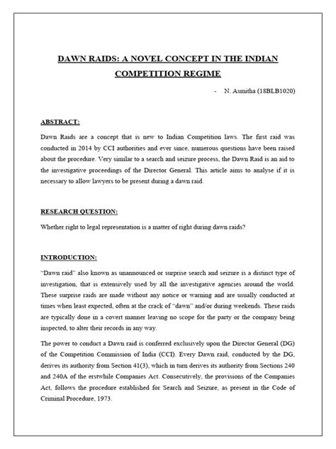 Legal Representation In Dawn Raids Pdf Right To Counsel Search And Seizure