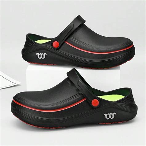 W Non Slip Chef Shoes For Men Waterproof Oil Resistant Kitchen Shoes Wear Resistant Catering