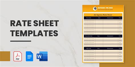 28 Rate Sheet Templates Word Excel Pdf Document Download