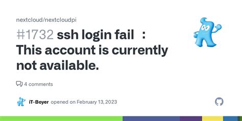 Ssh Login Fail ：this Account Is Currently Not Available · Issue 1732