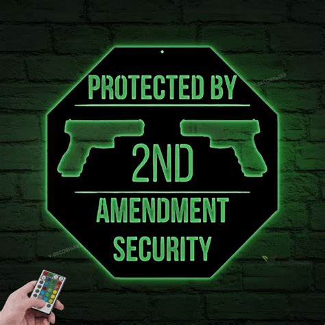 Custom 2nd Amendment Sign With Led Lights 2nd Amendment Sign Gun