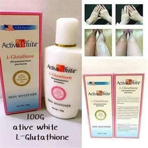 Active White L Glutathione Skin Whitening Lotion Lighten Dark Etsy