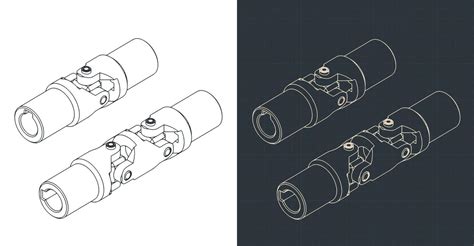 Universal Joint Isometric Blueprints 47854589 Vector Art At Vecteezy