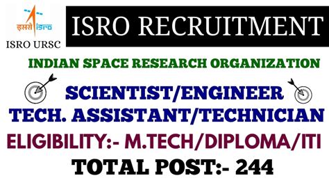 Isro Ursc Scientistsengineerstechnical Assistant Recruitment Youtube