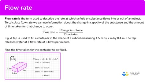 Flow Rate Gcse Maths Steps Examples And Worksheet