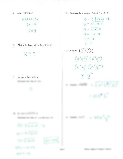 Solution Algebra 2 Chapter 3 Test Review Studypool