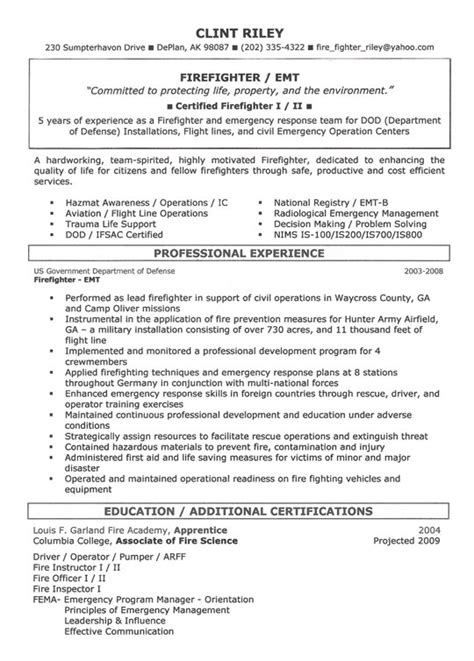 Dod Resume Template