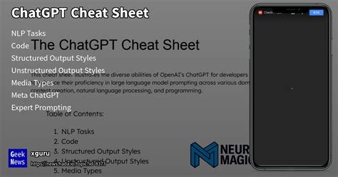 chatgpt cheat sheet geeknews