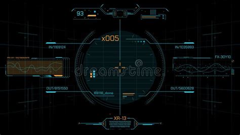 Interface With Animated Hud And Infographic Elements For Information Processing Stock Video